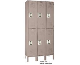 Double Tier Steel Lockers-H52023-GRAY